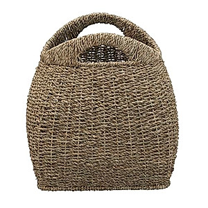 Household Essentials Handled Basket, Natural Seagrass