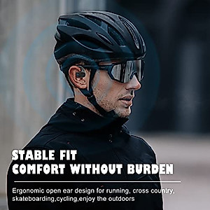 Houlyn Open Ear Headphones Wireless Bluetooth Bone Conducting Earbuds with Earhooks Sports Workout Running Earbuds with Charging Case Waterproof Open Ear Earbuds Built in Mic