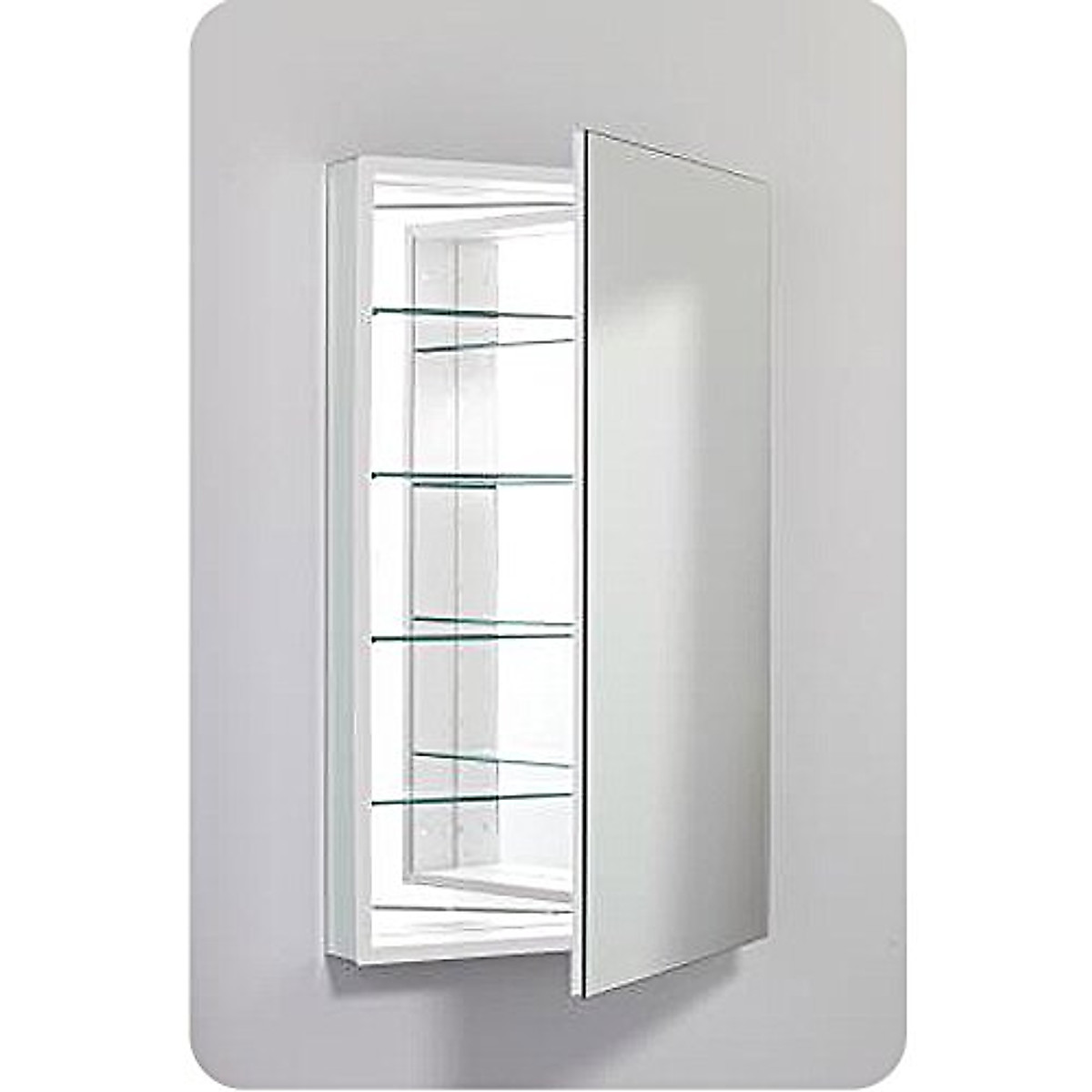 Robern PLM2440GRE Polished Edge, Classic Gray Interior, Electric ̶ Right Hinge PL Series 24" x 40" Flat Top Cabinet