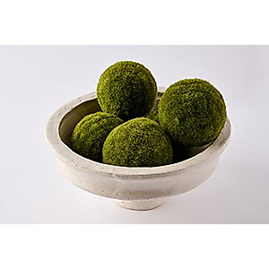 Mud Pie Paper Mache Pedestal Bowl, Pedestal, 6" x 12" dia White