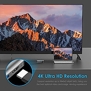LENTION USB C Hub with 4K HDMI, SD Card Reader, 2 USB 3.0, Type C Charging & Ethernet Compatible 2023-2016 MacBook Pro, New Mac Air/Surface/Steam Deck, More, Stable Driver Adapter (CB-C68, Space Gray)