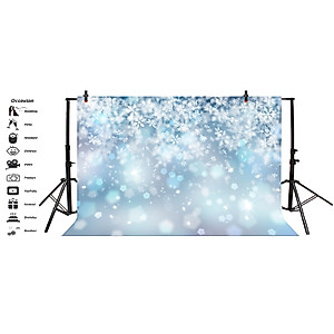 LFEEY 9x6ft Falling Snowflake Portrait Backdrops for Photography Winter Ice Snow Flakes Photo Shoot Newborn Kids Baby Adults Wedding Photo Background Vinyl Photo Booth Props