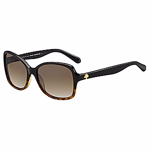 Kate Spade New York Women's Ayleen Rectangular Sunglasses, Black Havana, 56 mm