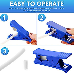 PTFE Plastic Tubing Cutter Hose Tube Cutter Pipe Cutter Accurate Tube Cutting Tool for Nylon PVC PU Tube and Hose Cut up to 3/4 Inch OD Tube (Blue, 3 Pieces)