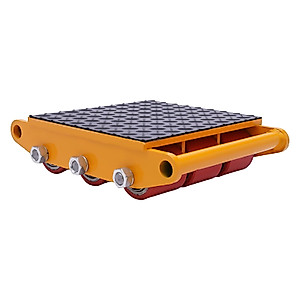 Industrial Machinery Mover, 15T Machinery Skate 33000LBS Machinery Skate Dolly with 9 Rollers, 360 Degree Rotation Machine Dolly Skate Moving Skate Mover Skate, Heavy Duty Moving Equipment