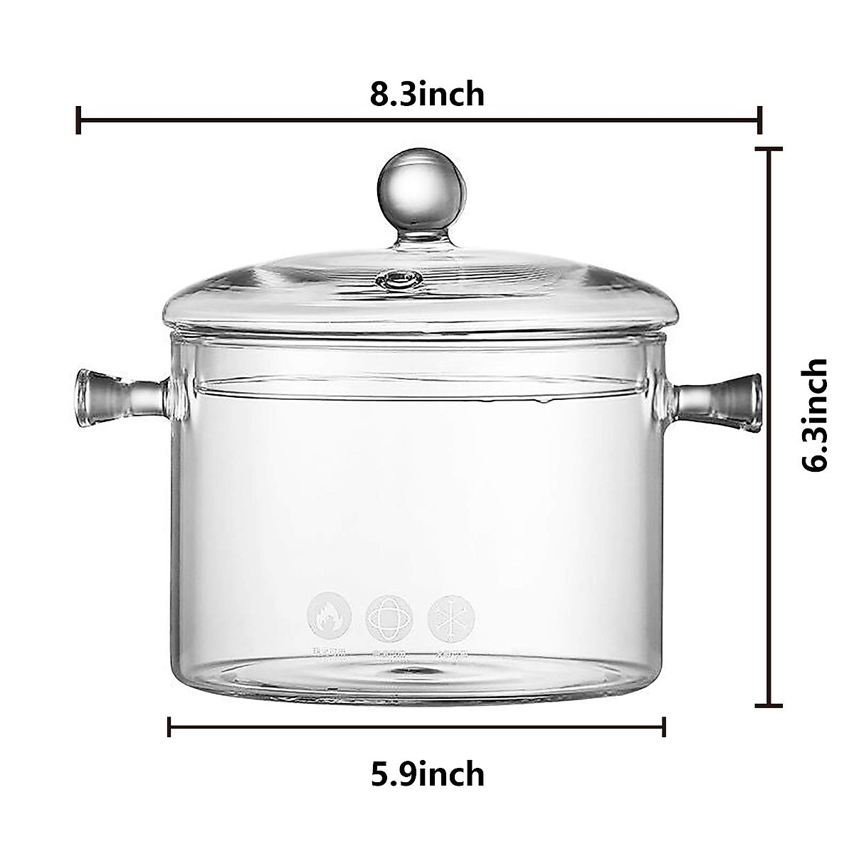 Jucoan 1.5L/50oz Glass Saucepan with Cover, Heat Resistant Stovetop Glass Cooking Pot with Lids for Pasta Noodle, Soup, Milk, Baby Food, Glass Cookware Gift for Housewarming, Wedding, Birthday