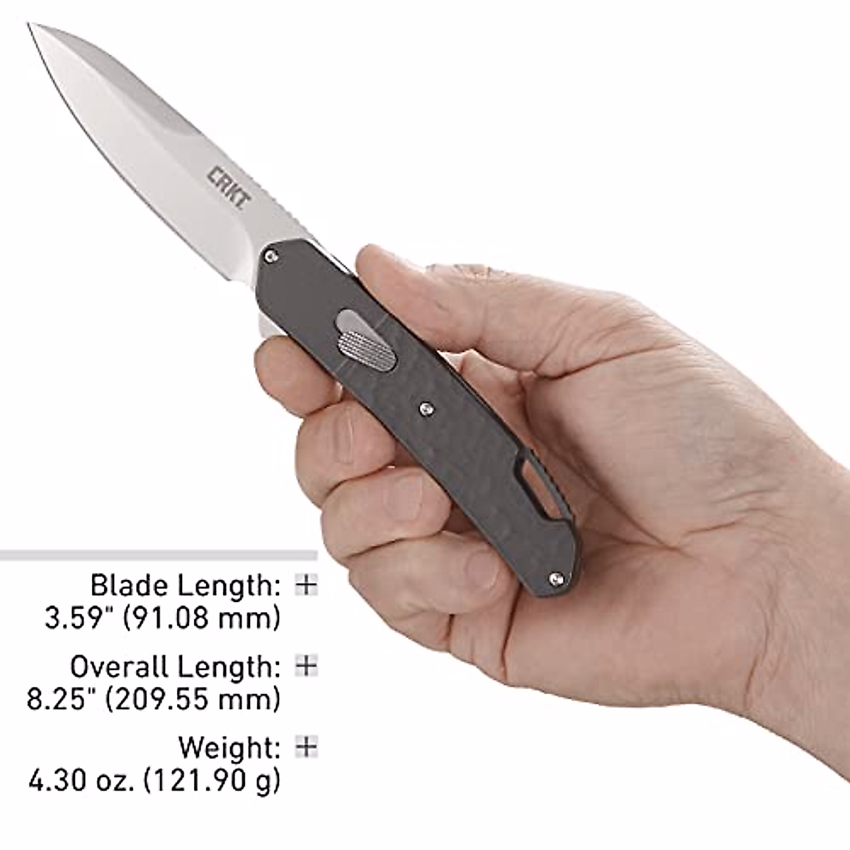 CRKT Bona Fide EDC Folding Pocket Knife: Take Apart Field Strip, Satin Drop Point Blade, Flipper Open, Liner Lock, Aluminum Handle, Low Profile Pocket Clip K540GXP