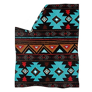 GLENLCWE Tribal Indian American Navajo Aztec Print Fuzzy Flannel Blanket,Throw Blanket Cozy Bed Throw Decor Cover Skin Friendly