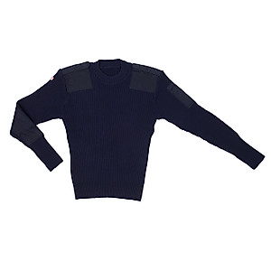 Flanders Fields British Commando Sweater - Military Wool Sweaters Woolly Pully Crew Neck Navy Blue