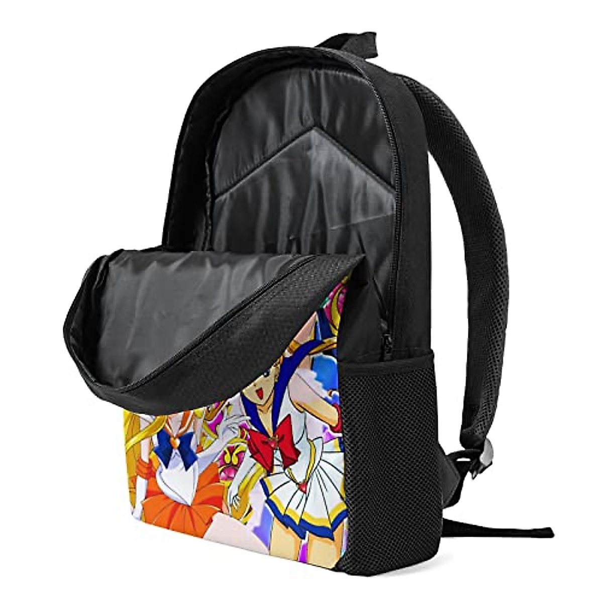 3D Anime Backpack Cartoon Backpacks 17in Bookbag Anime Laptop Daypack Matching Pencil Case Set Color S1