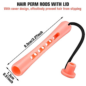WILLBOND 60 Pcs Perm Rods for Long Hair Plastic Curl Rods Cold Wave Irons Curling Roller for Hair Styling Hairdressing Tools(0.51 Inch,Shell Pink)