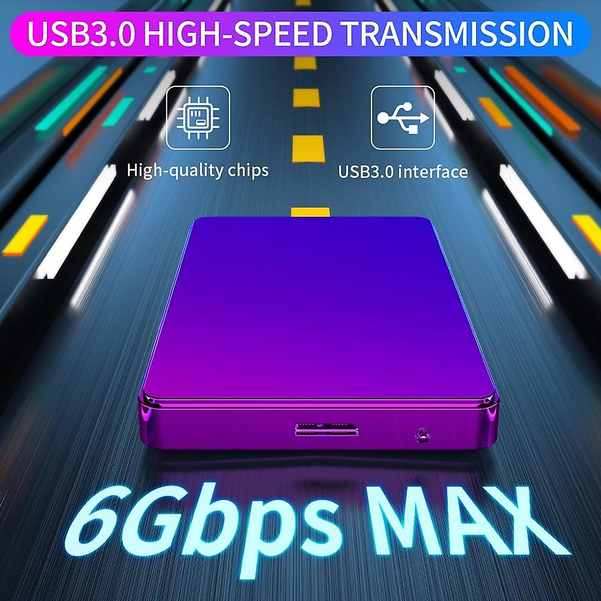 Portable External Hard Drive 500GB 1TB 2TB 4TB 2.5 inch UASP External Mobile Data Storage Hard Disk USB 3.0 Ultra Slim Aluminum HDD Backup for PC/Desktop/Laptop/TV/Mac/MacBook/Windows,Black,1TB