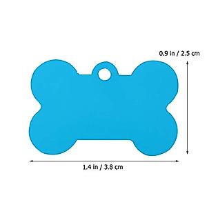 UEETEK 10 Pcs 38MM Pet ID Tag Bone Shape Double Sided Dog Cat Pet Name Phone Number ID Tag
