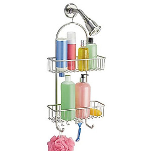 InterDesign Classico Extra Large Shower Caddy – Bathroom Storage Shelves for Shampoo, Conditioner and Soap, Satin