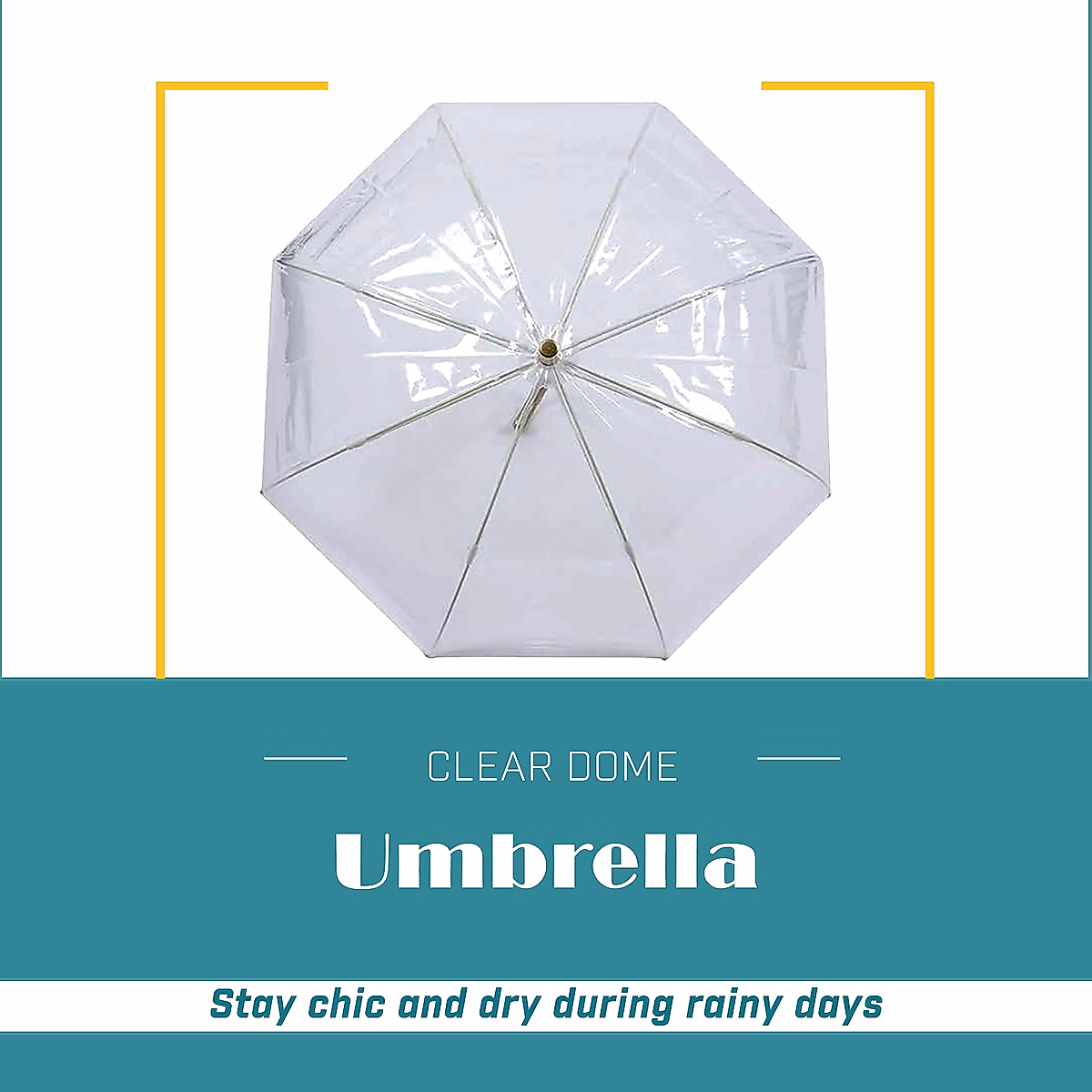 Capelli New York Adult Umbrella, Clear Umbrella for Rainy Days, Travel Essentials, Must-Have College Dorm Essentials, Clear