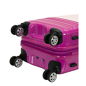 Rockland Melbourne Hardside Expandable Spinner Wheel Luggage, Two Tone White, 2-Piece Set (20/28)