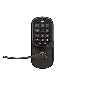 Yale | LiftMaster Smart Lock with Keypad Lever- Works with myQ App & Key by Amazon in-Garage Delivery when paired with Smart Garage Hub (sold separately), Oil Rubbed Bronze