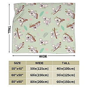 Cute Koala Blanket Soft Fleece Throw Blanket Cozy Fuzzy Warm Flannel Plush Throw Blankets for Couch Bed Sofa All Season Gift 50"X40"