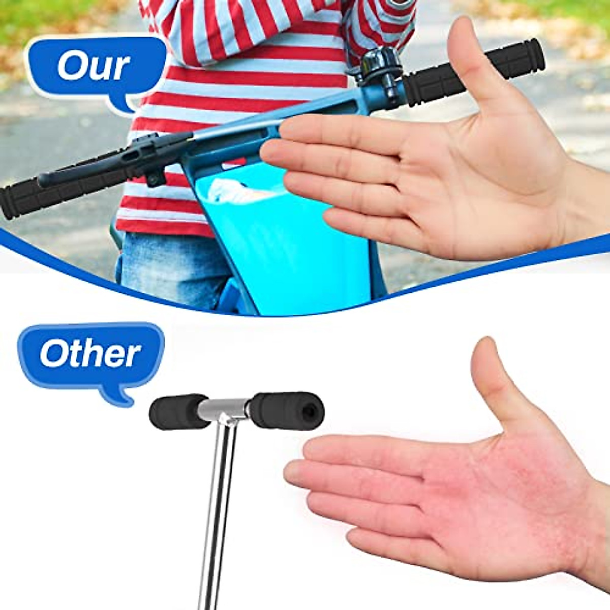 Coolrunner Bicycle Handle Bar Mushroom Grips BMX for Boys and Girls Bikes (Black)