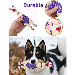 DAJOOEE Screaming Rubber Chicken Dog Squeaky Toy, 9 Inch Tall, Latex Chew Molar Dog Toy,1pcs