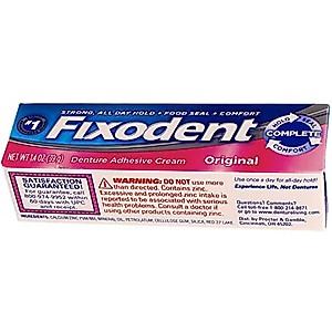 Fixodent Denture Adhesive Cream Original 1.40 oz (Pack of 2)