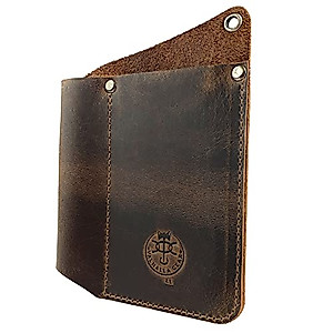 Valhalla Gear, Tool Holster Handmade from Full Grain Leather - Multitool Holder, Knife Sheath, Camping & Outdoor Accessories - Bourbon Brown