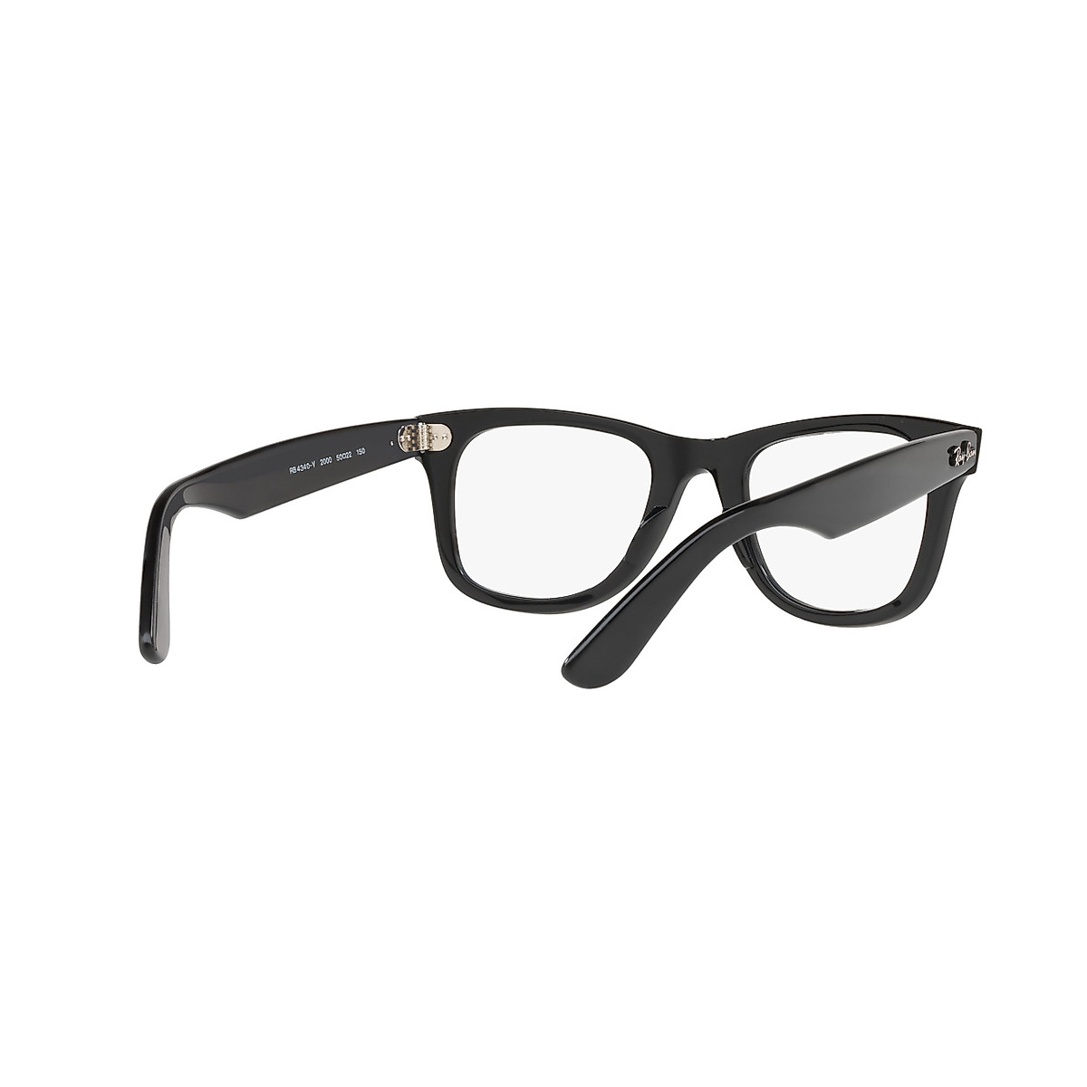 Ray-Ban RX4340V Wayfarer Ease Square Prescription Eyeglass Frames, Black/Demo Lens, 50 mm