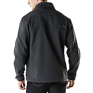 TSLA Men's Full-Zip Softshell Winter Jacket, Waterproof Fleece Lined Athletic Jacket, Outdoor Sport Windproof Jackets, Active Dark Grey, Medium