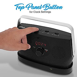Pyle Wireless TV Listening Speaker - Hi-Fi Bedside Digital Assisted TV Amplifier for Hearing Impaired, Portable Speaker for Seniors w/Audio in, Optical in, Headphone Jack, Clock Display - PTVSP50BK