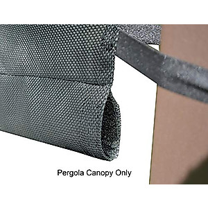 ALISUN Replacement Sling Canopy (with Ties) for 10 FT Pergola #S-J-110 & TP15-048C (Charcoal) (Canopy TOP ONLY)