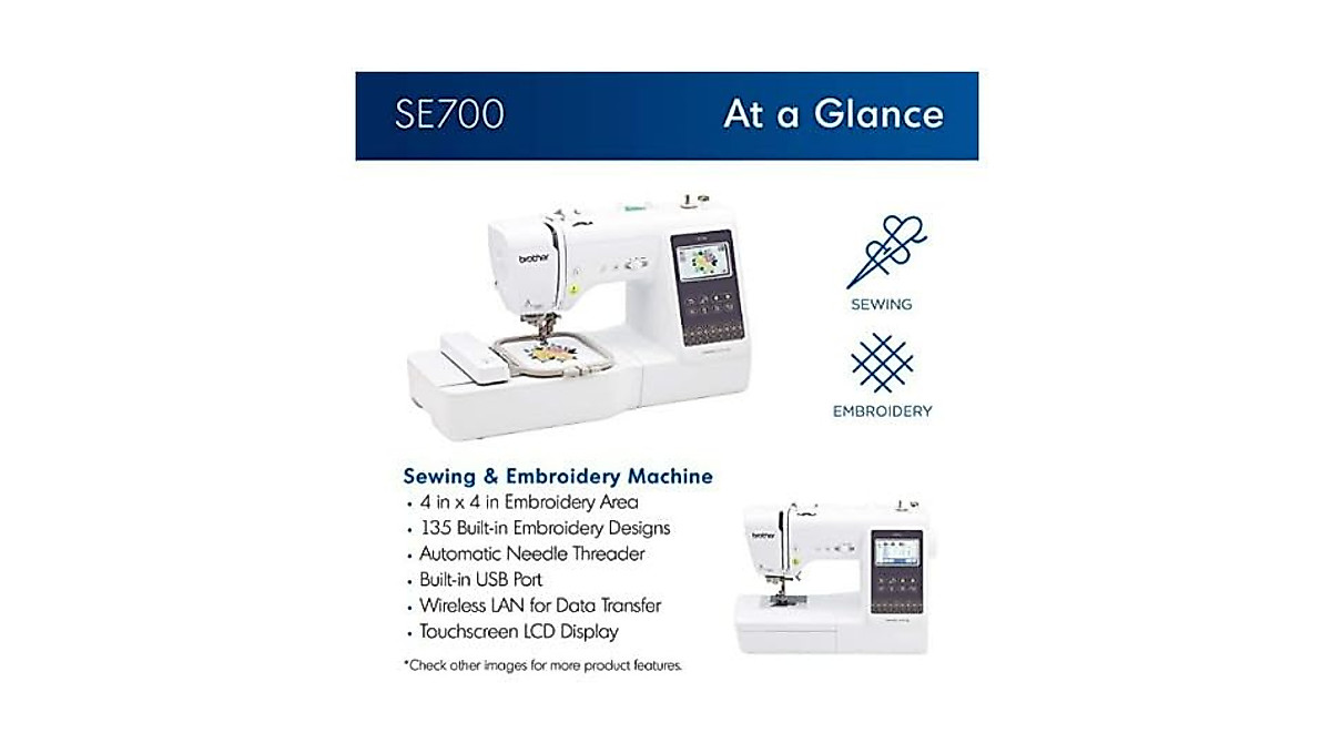 Brother SE700: LCD Touchscreen Sewing & Embroidery Bundle