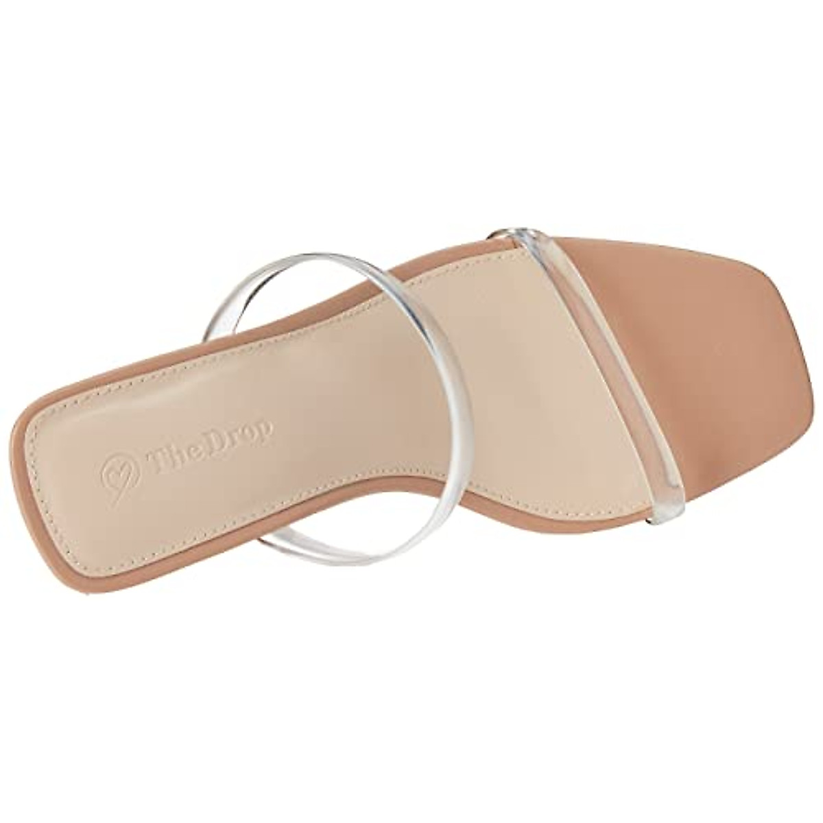 The Drop Women's Sophia Two Strap Wedge,Clear, 7.5