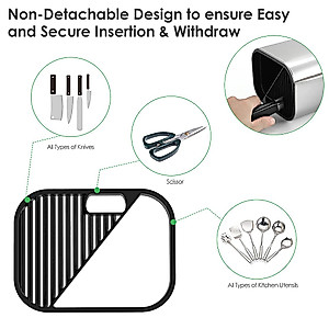 Universal Knife Block without Knives and Utensil Holder for Countertop, Matoyo 2-in-1 Stainless Steel Kitchen Knife Holder for Kitchen Counter, Fingerprint Resistant (Knife/Utensil Holder Silver)