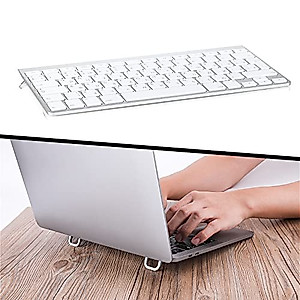 Abeillo 2PCS Portable Keyboard Riser, Self-Adhesive Mini Laptop Stand Invisible Computer Keyboard Stand for Desk, Laptop Feet Compatible with MacBook Pro/Air, Lenovo, Surface (Silver)