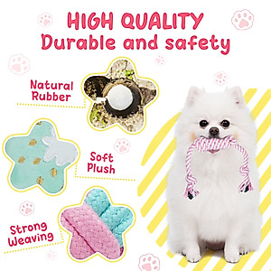 XIUGOAL Pink Puppy Toys for Boredom - 23 Pack Puppy Chew Toys for Teething, Interactive Dog Toys for Puppies, Cute Small Dog Toys with Treat Ball, Squeaky Dog Chew Toys and Ropes