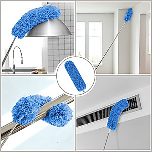 Dusters for Cleaning 5 PCS Duster Microfiber Duster Cleaning Kit with 100 Inch Telescoping Extension Pole,Reusable Bendable Dusters, Washable Dusters for Cleaning Ceilings Fans