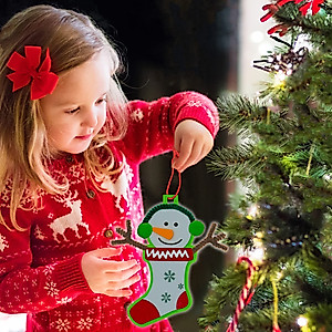 4E's Novelty Foam Christmas Snowman Stocking Ornament Craft (12 Pack) Christmas Crafts for Kids Toddlers 4-8, 8-12 Foam DIY Craft Kit Bulk