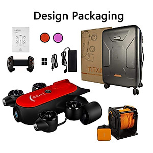 200M Underwater Drone ROV Robot with 4K UHD Action Camera Remote Control Shooting Under Water Camera Unmanned Submarine for Diving Fishing (150m)