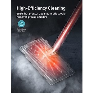 Aspiron Steamer with 21 Accessories, Portable Multipurpose Steam Cleaner for Car 5 Mins Heating with 1.5L Tank, Heavy Duty Steam Cleaner Carpet and Upholstery, Floors, Tiles, Car