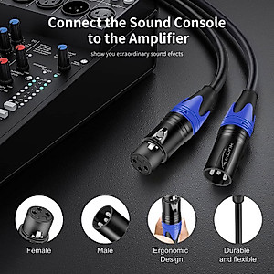 AuxLink XLR Cables, Microphone Cables 100ft, Heavy Duty XLR Microphone Cables Balanced DMX Cable Male to Female Suitable for Microphones, Speaker Systems, Radio Station, Stage Lighting and More