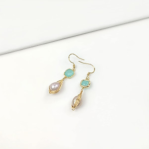 JA.S.JR Pearl Drop Earrings Gold Dangle Earrings Wedding Earrings Jewelry Gift for Women