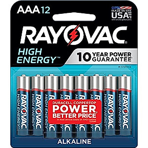 Rayovac AAA Batteries, Triple A Battery Alkaline, 12 Count