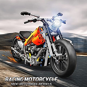 HOGOKIDS Motorcycle Building Block Set - 436 PCS Collectible Motorcycle Display Model, STEM Tech Motorbike Toy Collection Brick Kit, Birthday Gift for Adults Kids Boys Ages 6 7 8 9 10 11 12+ Years Old