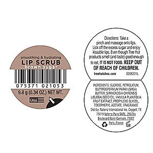 Tree Hut Sugarlips Sugar Lip Scrub, Brown Sugar 0.34oz Jar, Shea Butter and Raw Sugar Scrub Ultra-Hydrating Lip Exfoliator, Lip Care