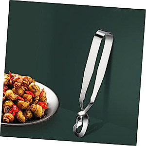 EXQUIMEUBLE Stainless Steel Snails Clip Barbecue Grill Tongs kitchen escargot utensil grilling tongs Stainless Steel Snail Tongs Food Clamp Cooking Tongs metal kitchen Tongs with lock sandwich