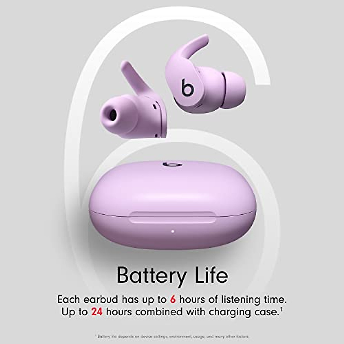 Beats Fit Pro – True Wireless Noise Cancelling Earbuds – Apple H1 Headphone Chip, Compatible with Apple & Android, Class 1 Bluetooth®, Built-in Microphone, 6 Hours of Listening Time – Stone Purple