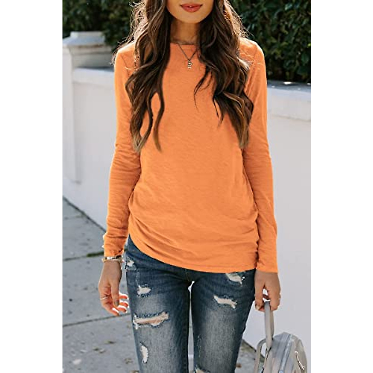 AUTOMET Womens Long Sleeve T Shirts Halloween Clothes Crewneck 2023 Fall Outfits Tunic Tops Fitted Shirts Basic Cute Tee