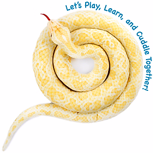 TigerHart Alba The Albino Burmese Python - 100 Inch Long Stuffed Animal Plush Snake