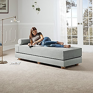 Jaxx Alon Daybed | Fold-Out Sleeper | Queen-Size Mattress - Ice