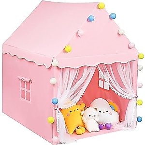 SIFREAW Foldable Kids Play Tent Canvas Children Tent Large Kids Playhouse, Indoor Outdoor Play Tent for Girls & Boys